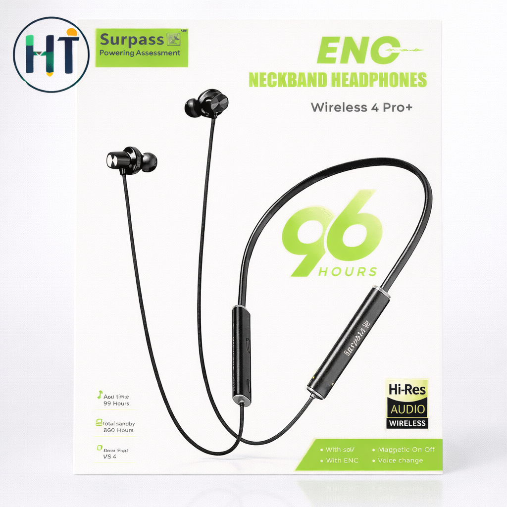 Surpass Wireless 4 Pro+ Neckband – Long Battery, ENC Calls & Voice Cha ...